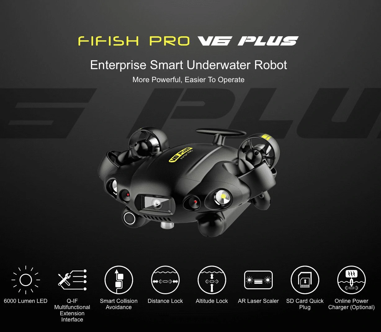 QYSEA FIFISH PRO V6 PLUS Eπαγγελματικό υποβρύχιο 150m